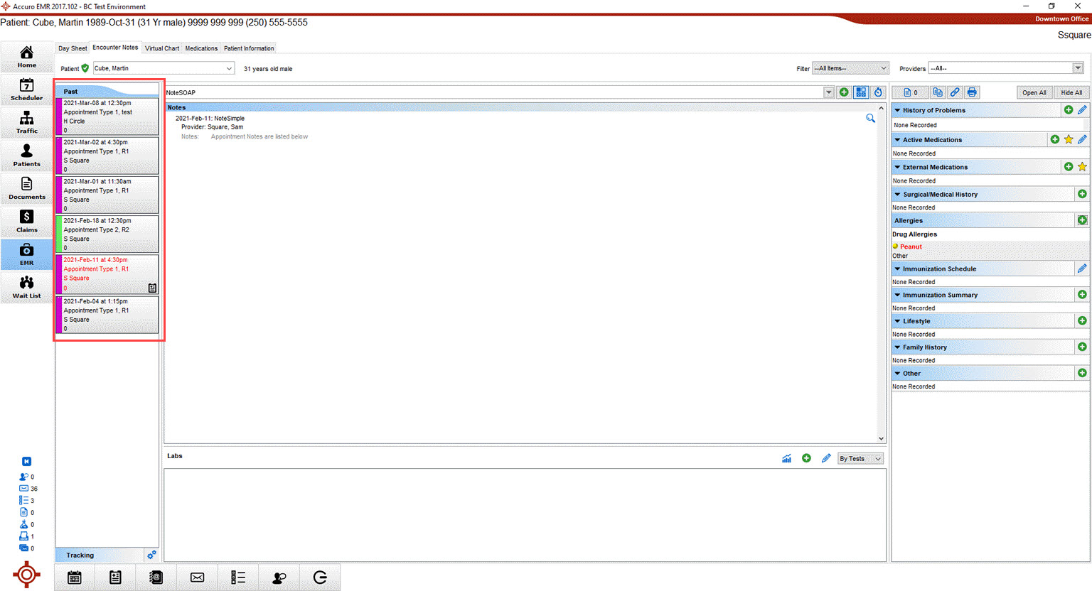 Appointments in Encounter Notes