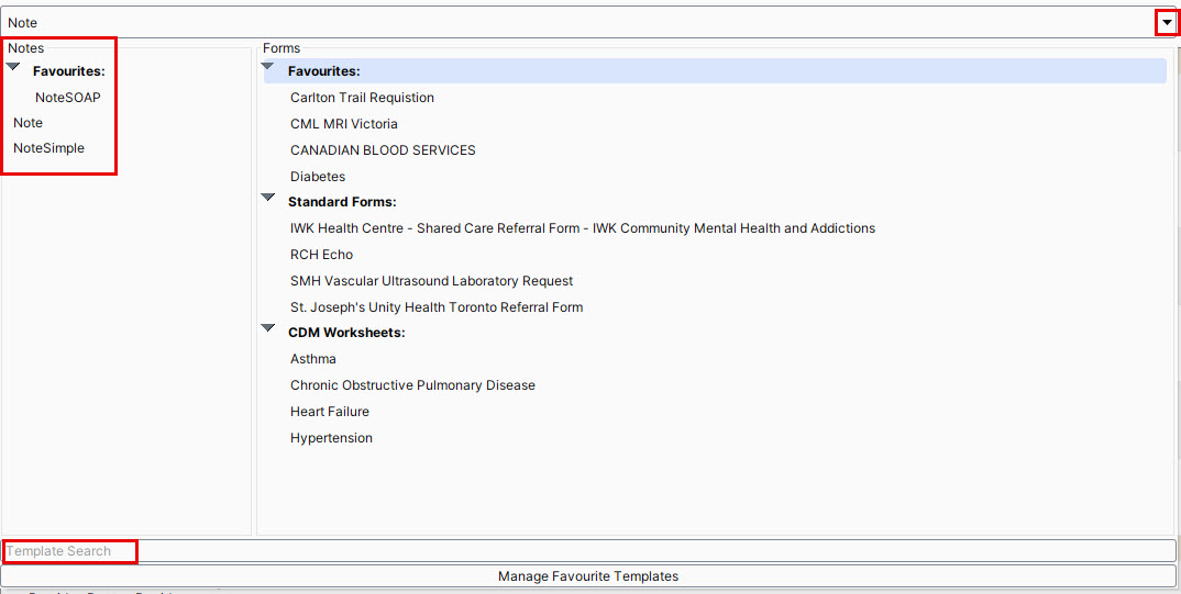 Encounter Notes and Forms