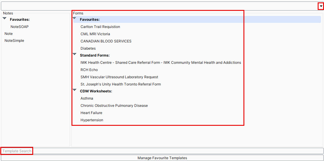 Encounter Notes and Forms