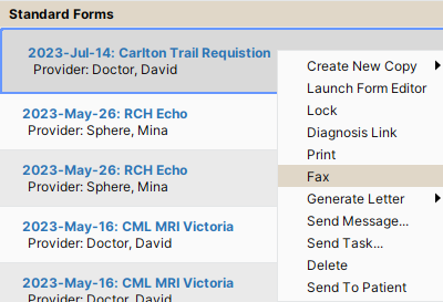 Encounter Notes and Forms