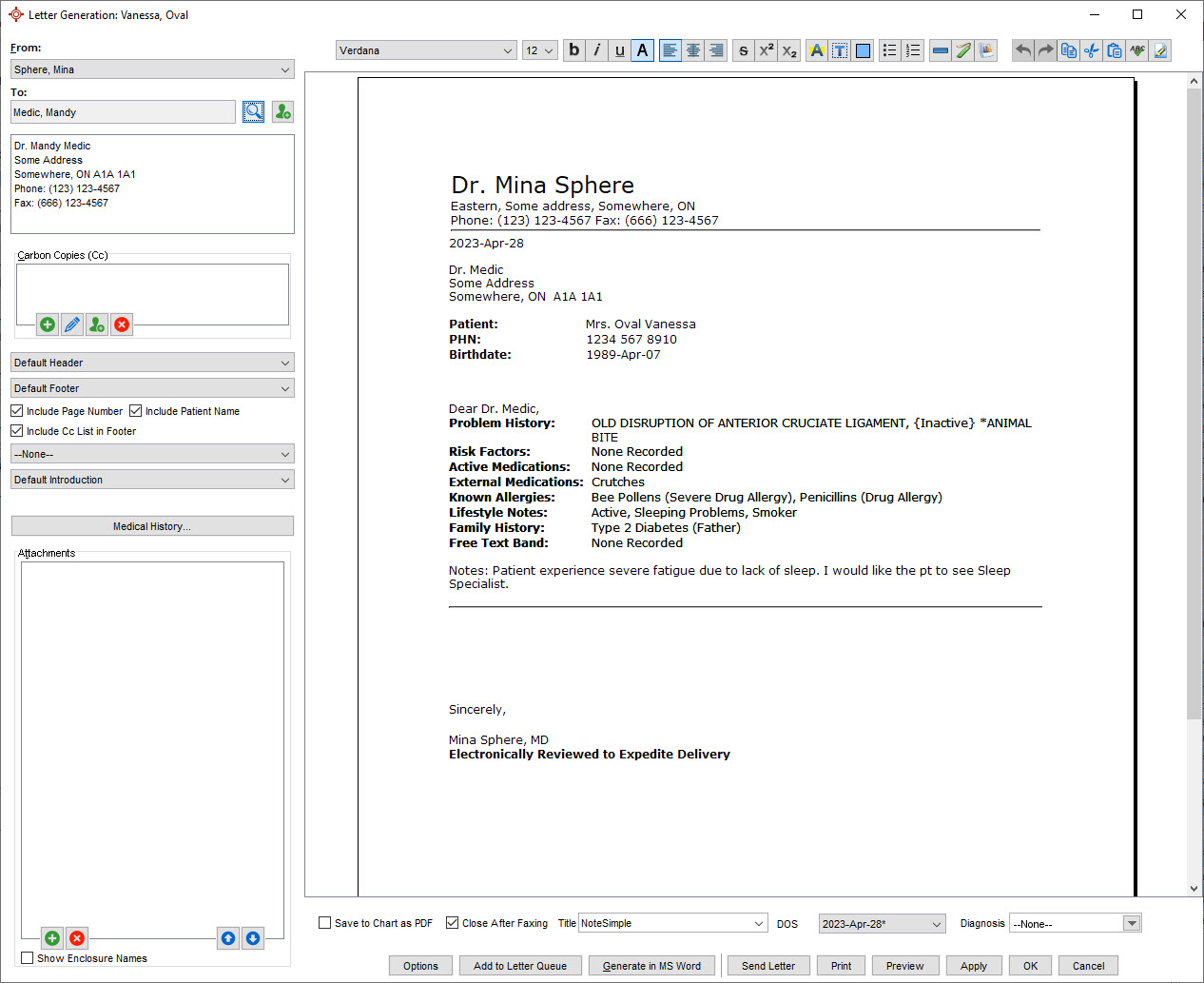 Encounter Notes and Forms
