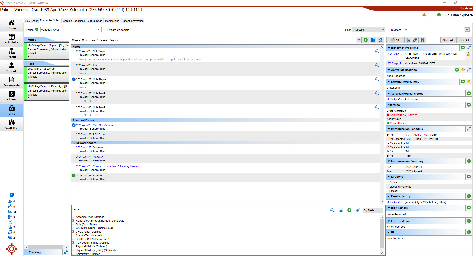 Labs in Encounter Notes