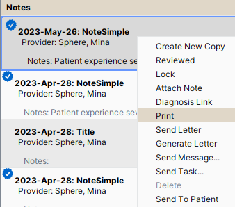 Encounter Notes and Forms