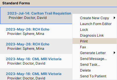 Encounter Notes and Forms