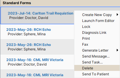 Encounter Notes and Forms